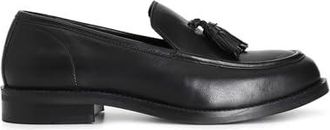 Caf&egrave;noir Mocassin en Cuir pour Femme avec Pompons, pour Femme, Couleur Noir, Taille 37