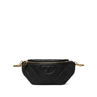 Tory Burch Femme, Sacs, Noir, Taille: ONE Size Sac Banane en Cuir Noir Motif Losanges