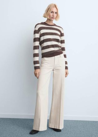 Mango Jean large avec poches sable - Femme - 32 - MANGO