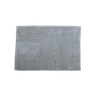 MSV Badematte, Mikrofaser, Chenille, 60 x 90 cm, Hellgrau, Polyester, Grey