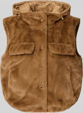 Luisa Cerano Weste mit Kunstfellbesatz