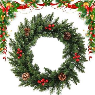 Generico Guirlandes de No&euml;l pour la porte dentr&eacute;e | d&eacute;coration de No&euml;l artificielle, guirlande rustique - pour la maison, le porche, la porte avant, la fen&ecirc;tre