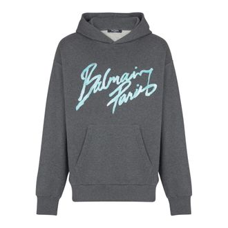 Balmain Homme, Sweatshirts et sweats &agrave; capuche, Gris, Taille: XL Printed hoodie