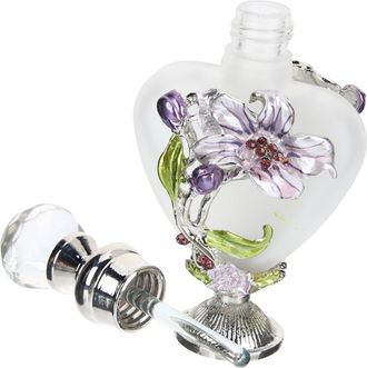 BESPORTBLE Cabilock Vintage Glas Parfümfläschchen mit Handbemaltem Blumenmotiv Emaillierte Aromatherapie Flasche Nachfüllbar Dekorativ für Parfum und Ätherische 