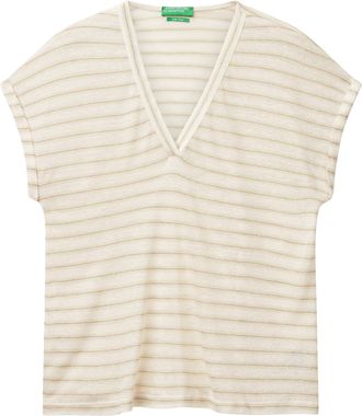 Benetton T-Shirt, cremewei&szlig;, X-Small