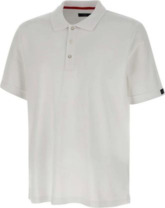 Fay Homme, Tops, Blanc, Taille: L Polo &agrave; Manches Courtes en Jersey de Coton