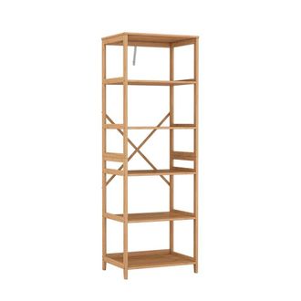 Vicco Bücherregal Novaro, Bambus, 48.3 x 140.3 cm mit 6 Fächern