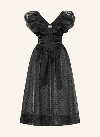 Ganni Kleid Mit R&uuml;schen schwarz