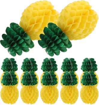 Garneck 9 St&uuml;ck Ananas Wabenb&auml;lle 20cm Papieranh&auml;nger Tropische Partydekoration f&uuml;r Hochzeit Geburtstag Wohnzimmer Fenster