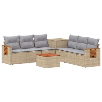 vidaXL Set Di Divani 8 Pz Beige E Grigio Chiaro 55 X 55 X 37 Cm Vidaxl