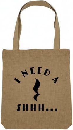 Fabulous Sac Shopping Tote Bag Aspect Lin - I need a Silence Musique Musicien Instrument - Sac de Courses Toile Epaisse 360g Beige Naturel Cabas Port&eacute; Epaule S