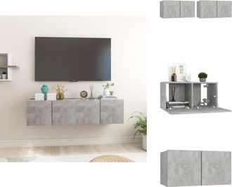 vidaXL Vidaxl - Meubles tv suspendus 2 pcs Gris béton 60x30x30 cm - Meuble Tv Mural - Meuble Tv Suspendu - Rangement Salon - Unit Tv - Meubles Gris