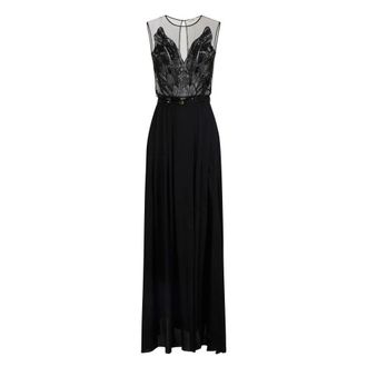 Elisabetta Franchi Red Carpet Kleid aus T&uuml;ll und Georgette - - Dresses - Damen - Schwarzk - XS