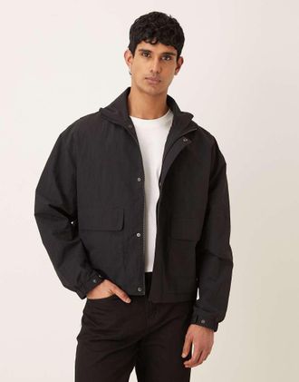Asos Veste oversize &agrave; col chemin&eacute;e - Noir