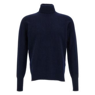 Drumohr Pull &agrave; col roul&eacute; en maille fine - Homme - Pulls - Bleu - Taille: XL