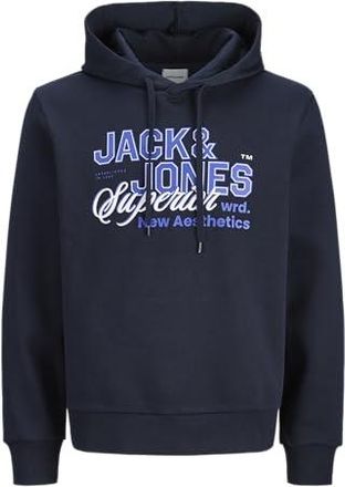 Jack & Jones Hood Jjelogo Noos Sweat &agrave; Capuche &agrave; 2 Cols, 25/26, Blazer Bleu Marine, L Homme