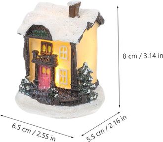 Garneck Miniaturhaus Weihnachten Aus Harz Mit Beleuchtung Kleines Haus-dekor Für Mikro-dörfer Desktop-Ornament Für Weihnachts-Feste Geschenk-Idee Für Foto-Req