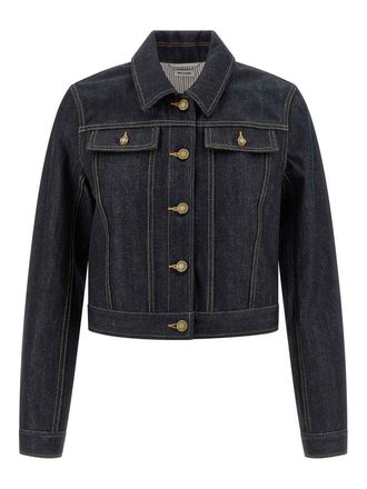 Thom Browne Veste En Jean - Bleu