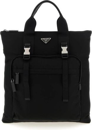 Prada Nylon- und Leder-Henkeltasche - - Bags - Herren - Schwarzk - ONE SIZE