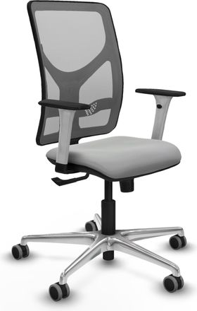 Piqueras y Crespo Schreibtischstuhl, Grau, Rollen mit wei&szlig;en und schwarzen Armlehnen, h&ouml;henverstellbare Lendenwirbelst&uuml;tze, ausgestattet mit 3 Positionen, Grau/Hellgrau