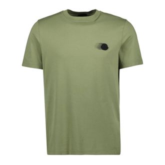 Moncler Homme, Tops, Vert, Taille: 2XL T-shirt &agrave; motif logo d&eacute;lav&eacute;