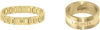 Lacoste Bracelet à Maillons pour Homme Collection METROPOLE Embelli avec motif petit piqué - 2040120 & Bague pour Homme Collection ADVENTURER - 2040094G