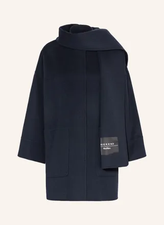 Max Mara Weekend Max Mara Wollmantel Fulcro Mit Abnehmbarem Schal blau
