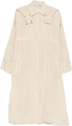 Sportmax Femme, Manteaux, Beige, Taille: 32 FR Cappotto cappuccio e bottoni