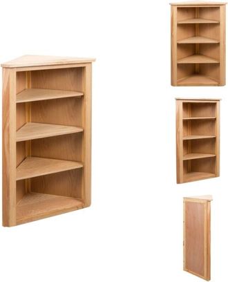 vidaXL Eckregal 59x36x100 cm Massivholz Eiche - Holz Regal - Eiche Regal - Eckregal - Regalsystem - Wohnraum Organisation