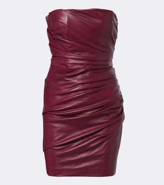 Alex Perry Robe bustier en cuir