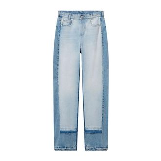 Stella McCartney Femme, Jeans, Bleu, Taille: W24 Jean Droit à Panneaux Contrastés