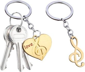 Generic Porte-cl&eacute;s en forme de note de musique - Symbole de musique pour couples, porte-cl&eacute;s pour sac &agrave; main, petite amie, petit ami, Dor&eacute;, Refer to descripti