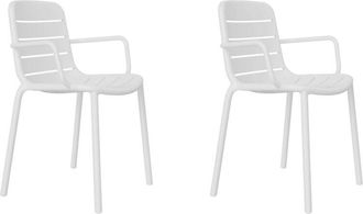 Resol GINA Fauteuil Int&eacute;rieur, Ext&eacute;rieur Set 2 Blanc