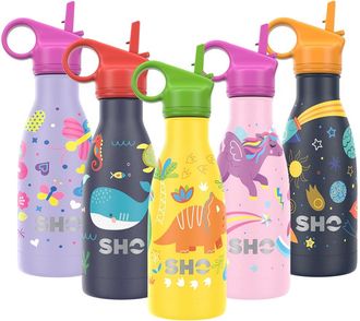 Sho Kids Bottle - Original 2.0 - Ultimative isolierte, doppelwandige Edelstahl-Vakuumflasche & Wasserflasche - 12 Stunden heiß & 24 Stunden kalt - 260 ml 