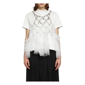 Comme Des Gar&ccedil;ons Femme, Blouses et Chemises, Gris, Taille: 38 FR Top Court Link Avec Cha&icirc;ne et &Eacute;toiles