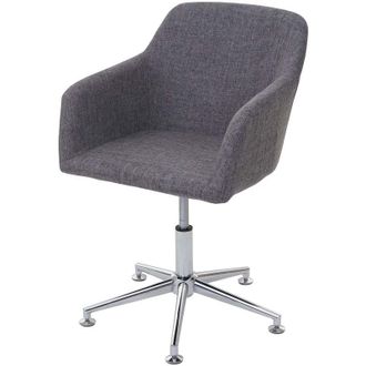 Hhg Esszimmerstuhl 834, Drehstuhl Loungesessel, h&ouml;henverstellbar Textil, grau
