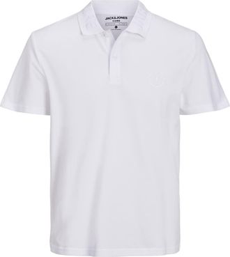 Jack & Jones Mens JCOCHAIN Polo SS Poloshirt, White, XL