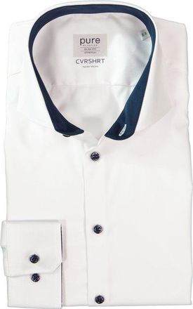 Pure Herren Hemd wei&szlig; Baumwoll-Stretch