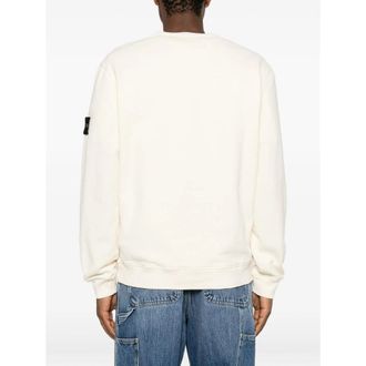 Stone Island Logo-Patch Cotton Sweatshirt - Beige