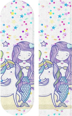 Mnsruu Skateboard Griptape Einhorn Meerjungfrau Girl Longboards Griptape Schleifpapier f&uuml;r Rollerboard