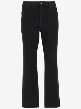 Saint Laurent Mens Cotton Pants Black Trousers