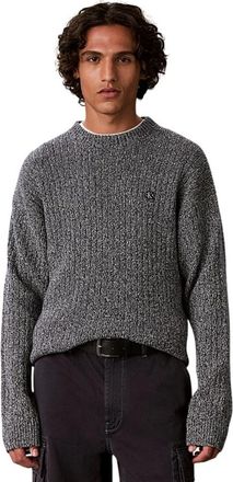 Calvin Klein Cotton Rib Classic Sweater - - Knitwear - Herren - Grau - XS