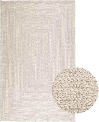vidaXL Teppich zizur Creme 160x230 cm Jute-Optik Indoor und Outdoor Vidaxl