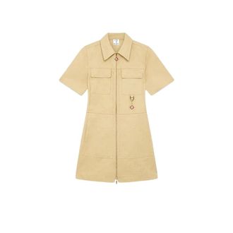 Casablanca Femme, Robes, Beige, Taille: 38 FR Mini-robe &agrave; monogramme en coton