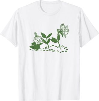 Moomin Mumin Little My Nature Szene, grüner Druck T-Shirt
