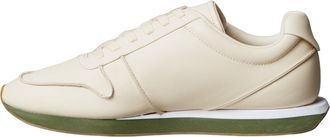 Calvin Klein Herren Retro Runner Lace Up LTH Pinch Ym0Ym01455 Low Top, White (Light Cashew/Medieval Forest), 44.5 EU