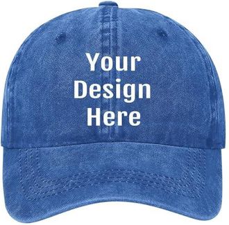 Generic Casquette de baseball personnalis&eacute;e, chapeau personnalis&eacute; avec logo brod&eacute; et photo imprim&eacute;e, image, chapeau de papa vintage en coton d&eacute;lav&eacute; r&eacute;glable, 