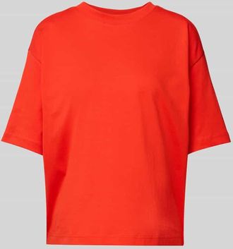 Jake*s Casual Oversized T-Shirt mit geripptem Rundhalsausschnitt