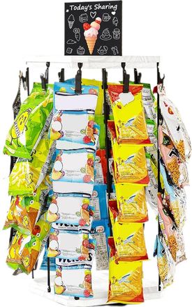 Generic Snack-St&auml;nder f&uuml;r Theke, Snack-Organizer - 5-stufiger Drehbarer Aufbewahrungsst&auml;nder und 40 Clips, S&uuml;&szlig;igkeitenst&auml;nder, Lebensmittelaufbewahrung f&uuml;r Zu