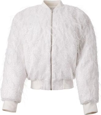 Almaz veste bomber à sequins - Blanc